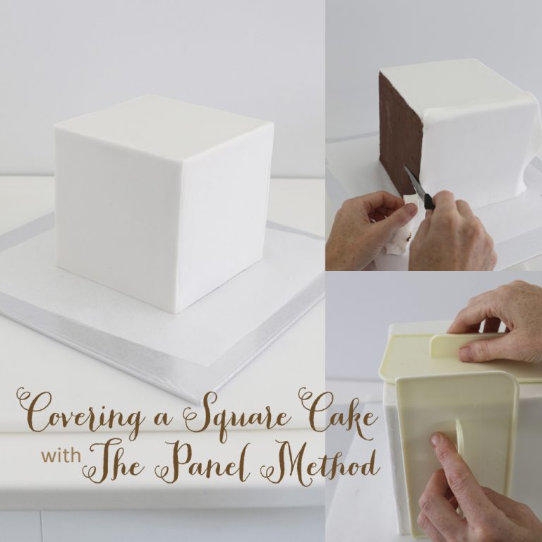 How to cover a square cake in fondant